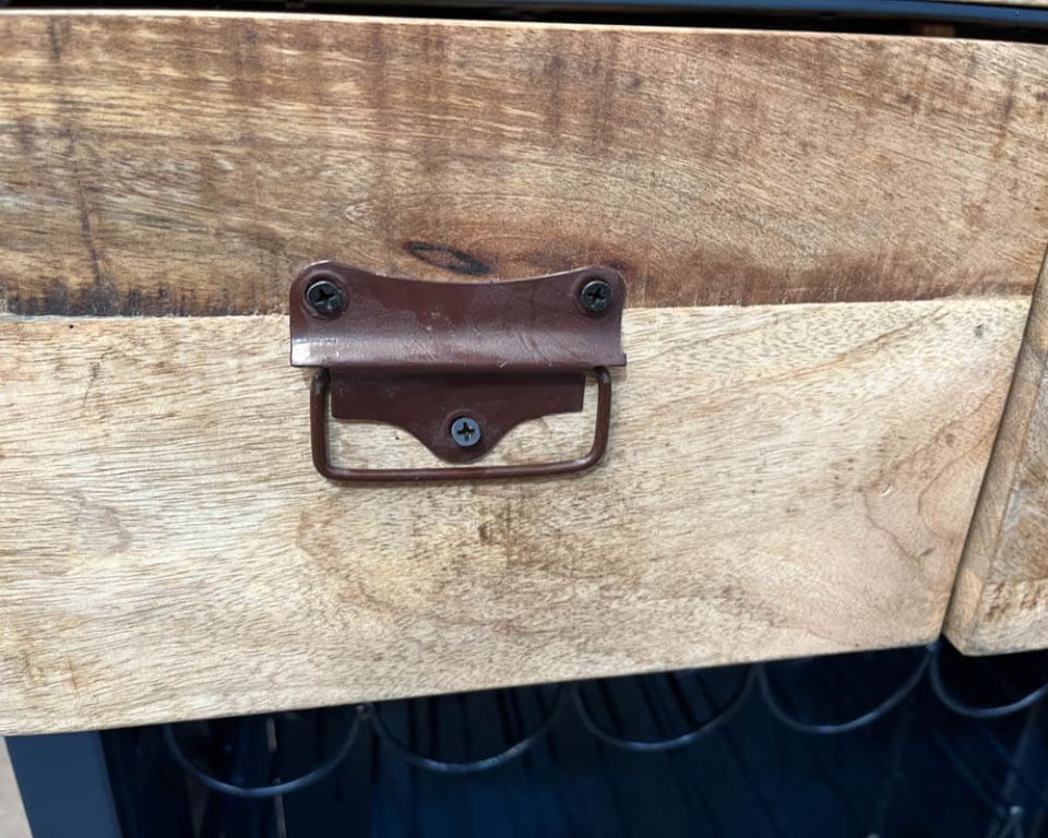 Meuble bar container esprit récup en métal et bois "Crazy" - 9258