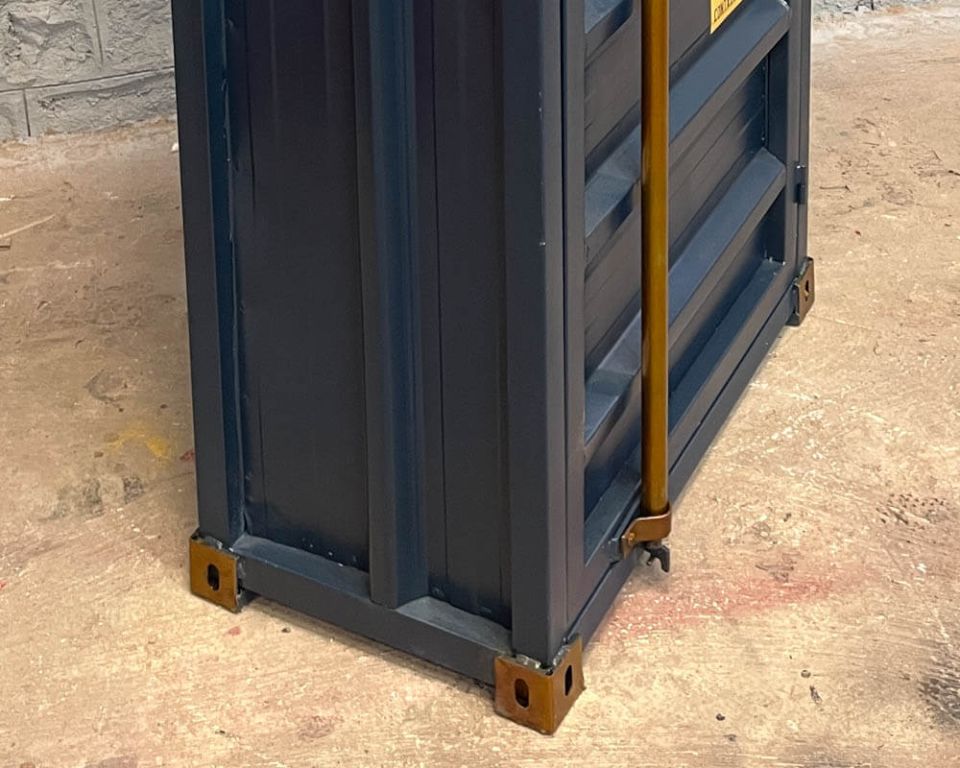 Meuble bar container esprit récup en métal et bois "Crazy" - 9258