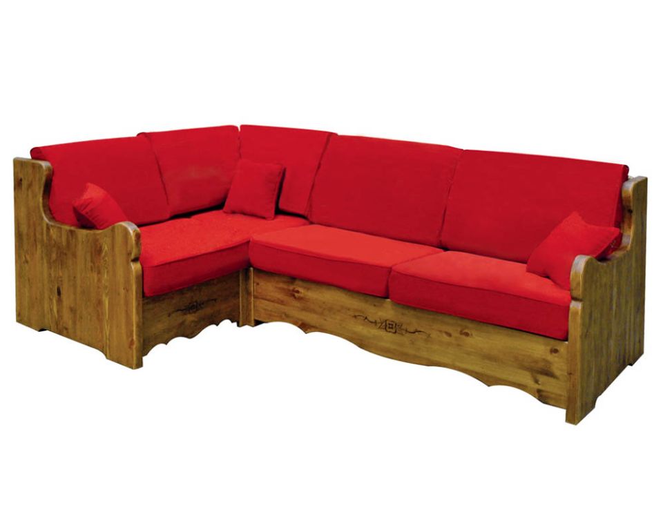 Canapé d’angle convertible style montagnard en tissu "Alaska" - 3388