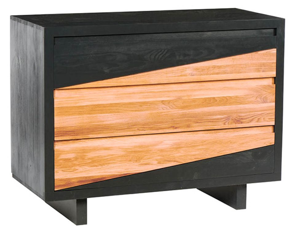 Commode de chambre design en chêne huilé et bois noir Casita "Flix" - 9434