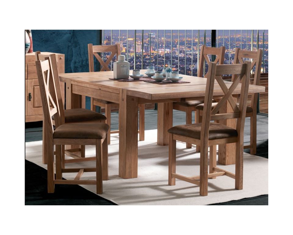 Table à manger carrée en chêne massif 140x140 cm Lodge Casita - 9447