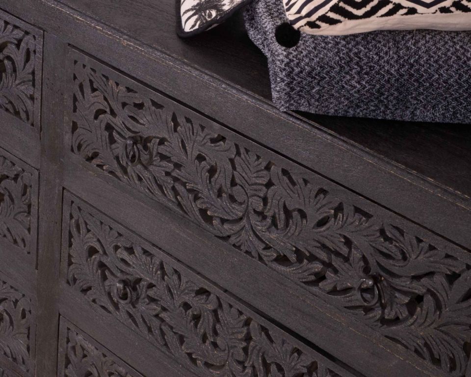 Grande commode style indien en bois 6 tiroirs "Batti" - 9065