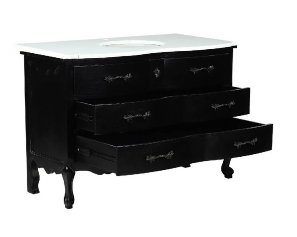 Meuble vasque noir et blanc style baroque Meuble vasque noir et blanc style baroque