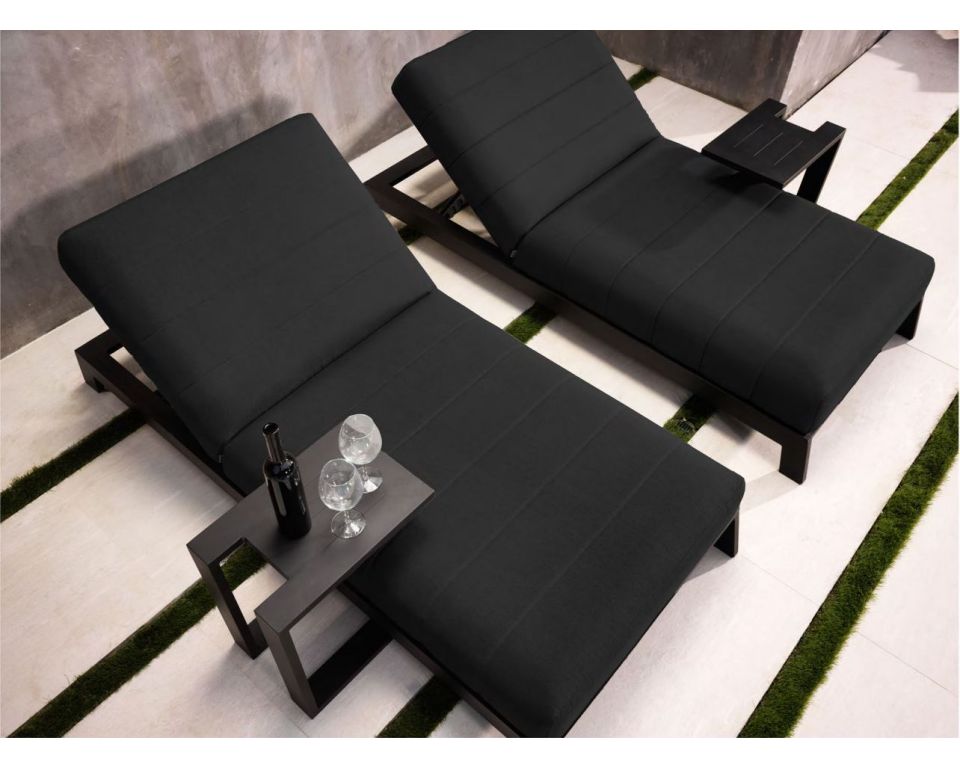 Table d'appoint design extérieur en alu gris anthracite "Lazy Beach" - 9507