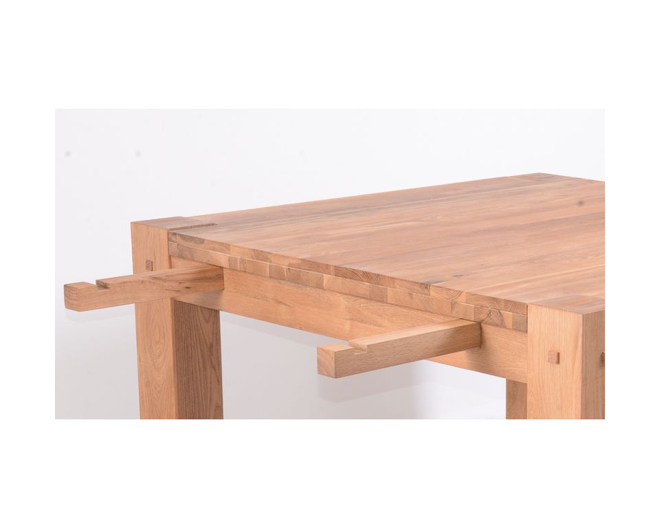 Table à manger carrée en chêne massif 140x140 cm Lodge Casita